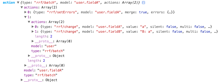 A batch returned from changeAction never gets processed if a validate action is also handled ...